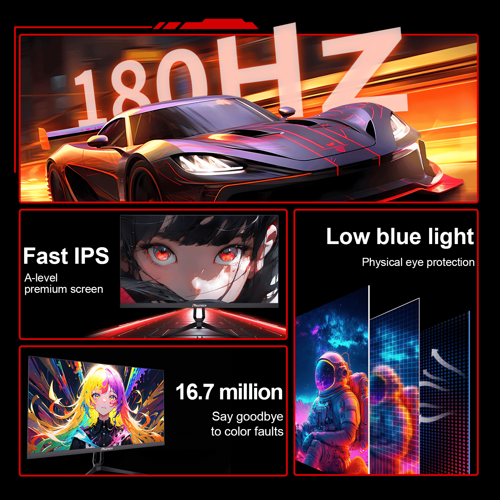 Reletech 180Hz Gaming Monitor R23 Blitz – Reletech AI Vision
